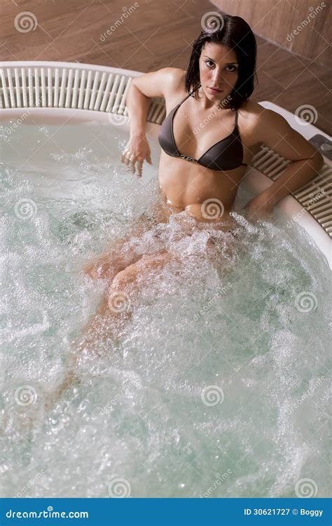 Young Woman In The Hot Tub Stock Image Image Of Beautiful 30621727