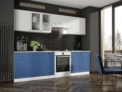 Кухонный гарнитур Хозяюшка 2 6 м мебель для дома и кухни Акация белая Деним купить по