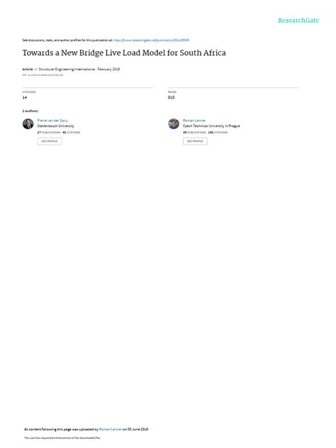 Towards A New Bridge Live Load Model For South Africa Pdf Technology And Engineering