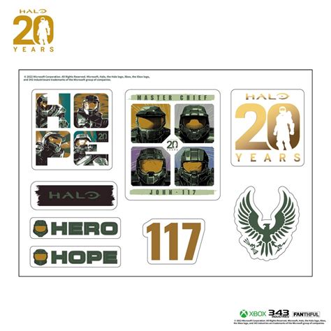 Halo Series 20th Anniversary Sticker Set