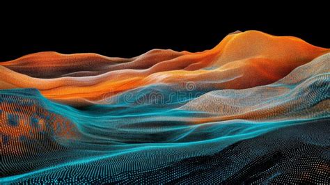 Digital Tech Concept Set Against An Abstract Dark Terrain Background With A Glowing Network