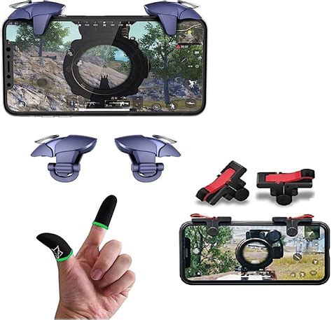Pack Of 3 Pubg Mobile Triggers And Finger Sleeves For Gaming Gamepad Sensitive Triggers L1 R1