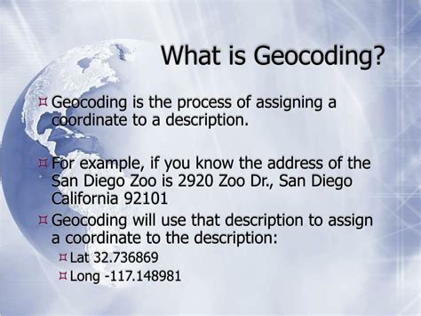 PPT Geocoding PowerPoint Presentation Free Download ID