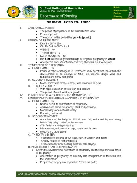 The Normal Antepartal Period Pdf Pregnancy Food Energy