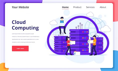 Premium Vector Cloud Computing Services Data Center Cloud Storage For Landing Page Template