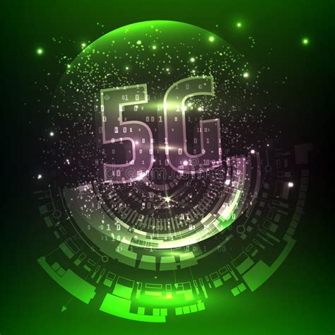 5g New Wireless Internet Wifi Connection Big Data Binary Code Flow Numbers Stock Vector