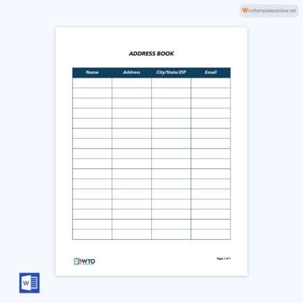 20 Free Address Book Templates DIY Guide