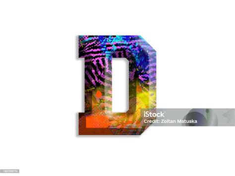 3d 일러스트레이션 스트리트 아트 그래피티 스타일 Letter D 에어브러시 잉크 스플래시 대담한 글꼴 0명에 대한 스톡 사진