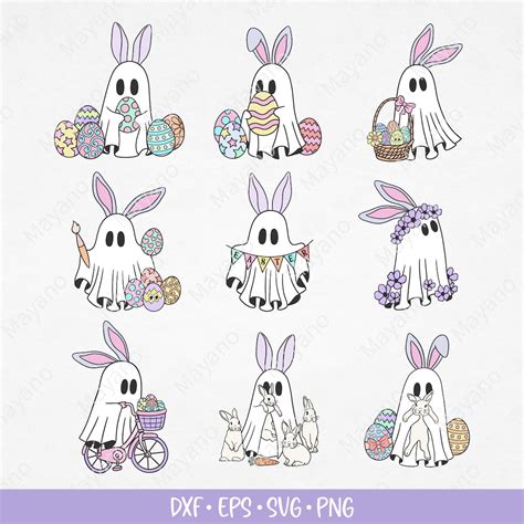 Easter Cute Ghost Svg Easter Day Svg Files For Cricut Silhouette Sublimation Digital