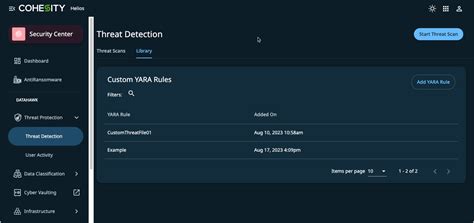 Yara Rules Cohesity Datahawk