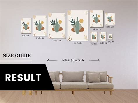 Canvas Print Size Smart Mockup Editable Canvas Size Guide Mockup Art Size Guide Canvas Wall