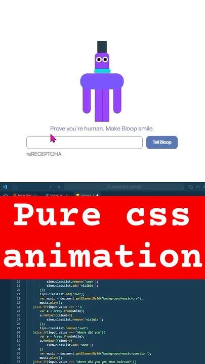 Make Bloop Smile Captcha Css Animation Codingcssanimation Animation