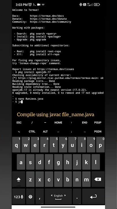 Run Java Program In Termux Using Openjdk 17 Package Run Java Program