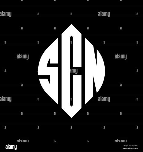 Scn Circle Letter Logo Design With Circle And Ellipse Shape Scn