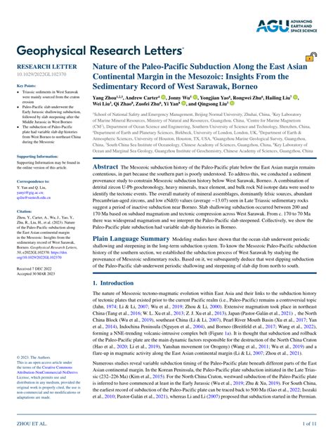 Pdf Nature Of The Paleo‐pacific Subduction Along The East Asian