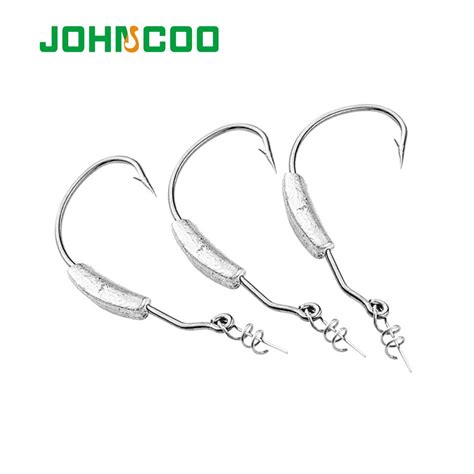 Johncoo Weighted Fishing Hook 10pcs Barbed Hook 2g Vicedeal