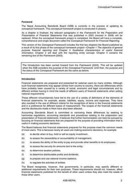 Solution Conceptualframework Ifrs Studypool