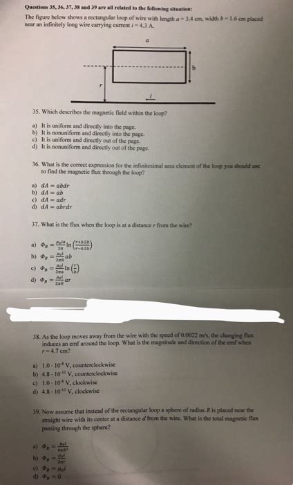 Solved The Figure Below Shows A Rectangular Loop Of Wire