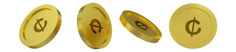 3d Rendering Of Ghanaian Cedi Coin Concept In Different Angles Cedi Sign Design Isolated On