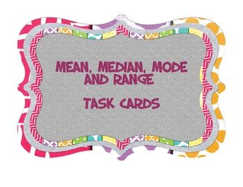 Median Mode Mean And Range Task Cards By Sara Oberheide TpT