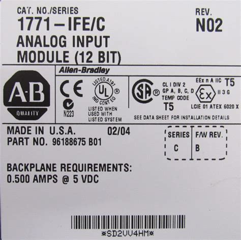 Allen Bradley 1771 Ife Input Module Ser C 1771ife New Surplus Sb Industrial Supply Inc
