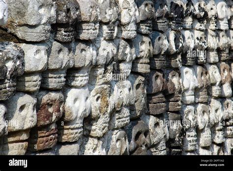 Fragment Of Greater Temple Templo Mayor Skull Rack Detail Of