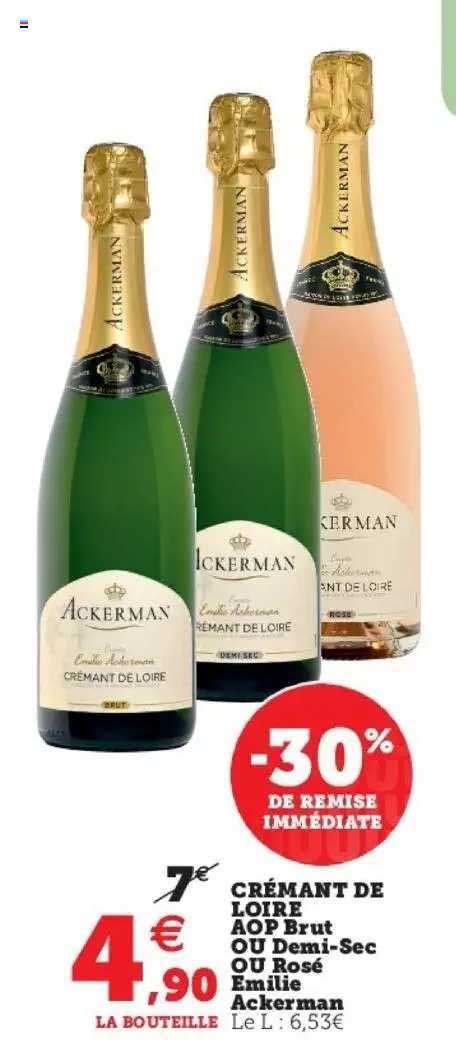 Promo Crémant De Loire Oap Brut Ou Demi Sec Ou Rosé émilie Ackerman Chez Hyper U Icatalogue Fr