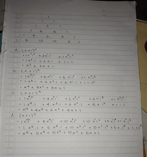 Dengan Menggunakan Pola Segitiga Pascal Tentukan