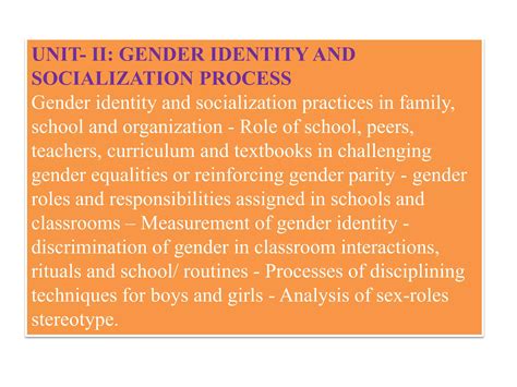 Unit2 Gender Identity And Socialization Process Notespptx
