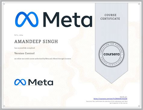 Completed Version Control Course By Meta Amandeep Singh Posted On