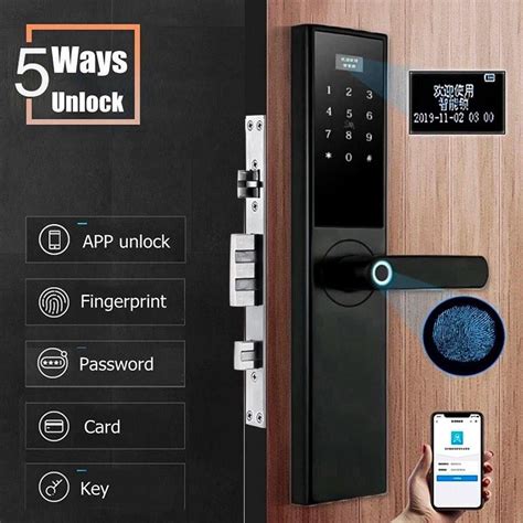Smart Security Electronic Smart Door Lock App Password Keypad Card Fingerprint 5 Ways Door Smart