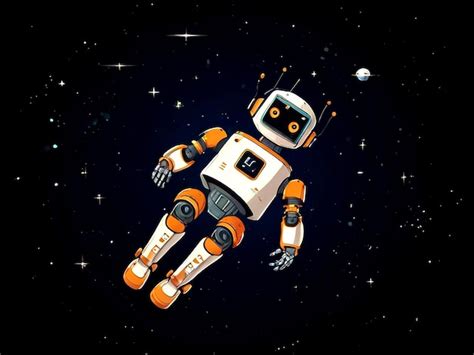 Premium Vector Vector Friendly Robot Floating In Space Isolated