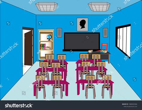 School Class Empty View Class Vector Stock Vector Royalty Free