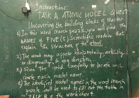 Instructions TASK A ATOMIC MODEL QUEST StudyX