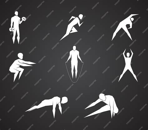 Premium Vector Gym Workout Poses Art Vector