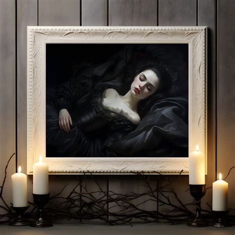 Gothic Sleeping Beauty Fairy Tale Art Print Dark Fairy Tale Gothic