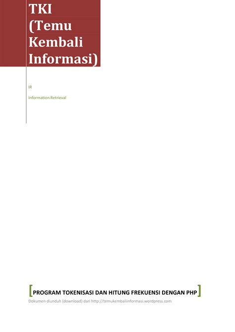 PDF TKI Temu Kembali Informasi Contoh Program Source Code