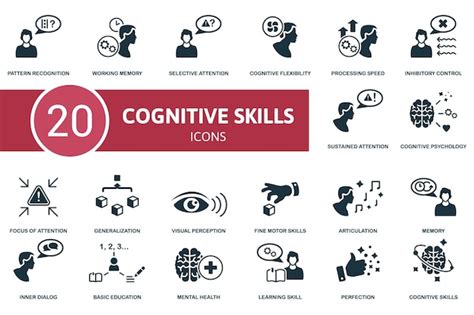 Premium Vector Cognitive Skills Set Icon Contains Cognitive Skills Illustrations Such As
