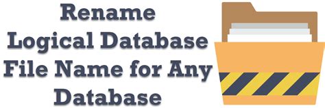 Sql Server Rename Logical Database File Name For Any Database Sql Authority With Pinal Dave