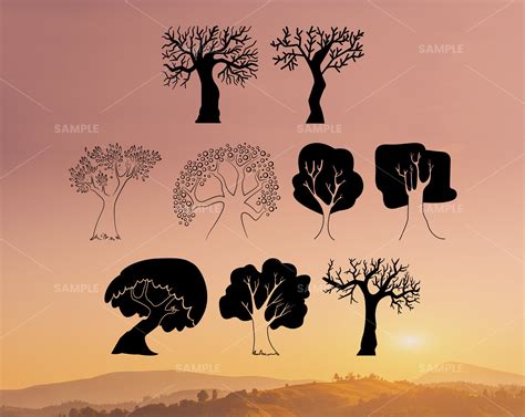 18 Tree SVG Bundle Tree SVG Bundle Tree Svg Tree Silhouette Png Eps Dxf Tree Cut Files For
