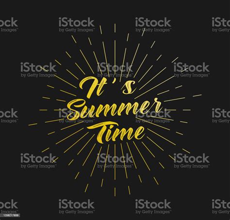 그것은 여름 시간입니다 선버스트 라인 광선 인사말 카드 포스터 및 웹 배너용 벡터 일러스트레이션 디자인 템플릿 검은색에 대한 스톡 벡터 아트 및 기타 이미지 Istock