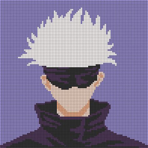 Gojo Satoru Pixel Art Grid