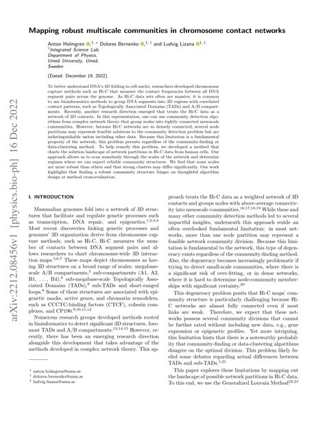 Pdf Mapping Robust Multiscale Communities In Chromosome Contact Networks