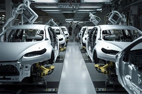 Premium Ai Image A Group Of Cobots Assembling A Car On An Assembly Line