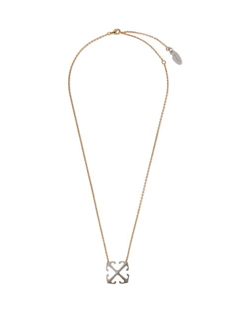 Bicolor Arrow Pendant Necklace In Gold Off White™ Official Us
