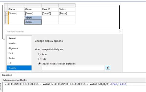 How To Compare 2 Expressions In Ssrs And Hide Row Based On That