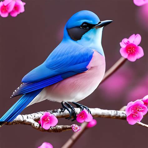 Premium Photo Beautiful Birds On Branch Generative Ai