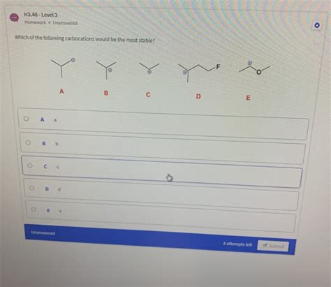 Solved H3 40 Level 3 Homework Unanswered O Which Of The