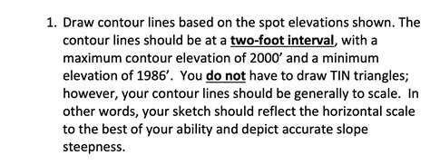 Solved 1 Draw Contour Lines Based On The Spot Elevations