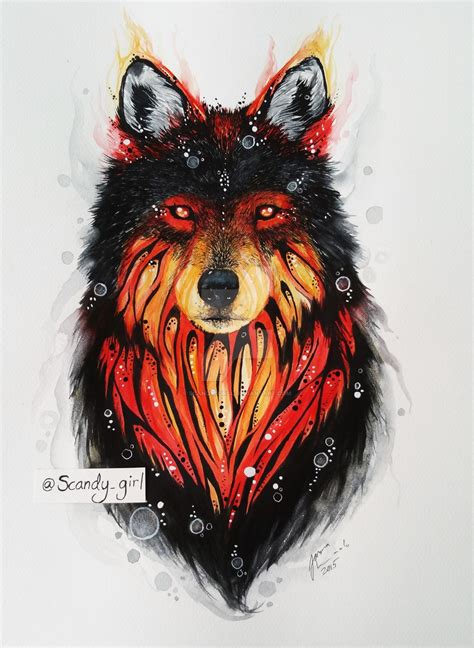 Fire Wolf Wolf Art Print Wolf Art Wolf Tattoos